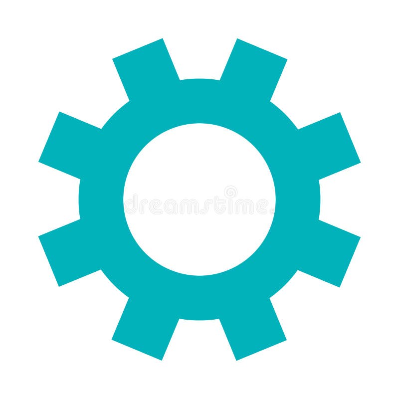 Blue Gear , Vector Illustration Over White Background Stock ...
