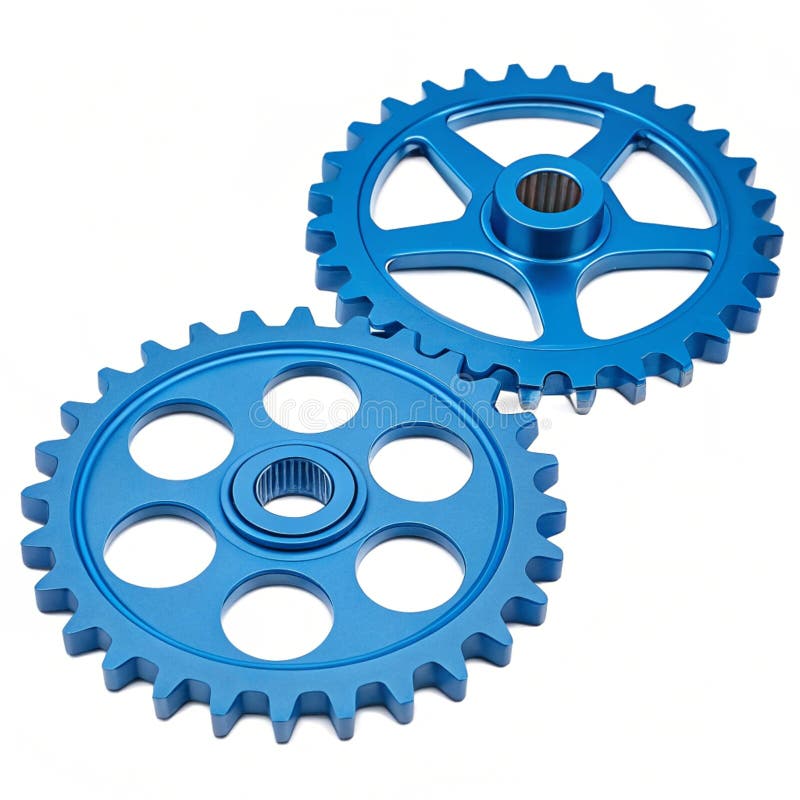 Blue Gear Wheels Isolated on White Background Stock Illustration - Illustration of ideal ...