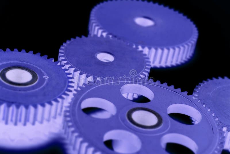 Blue Gears cross processed stock photo. Image of clockwork - 20120020