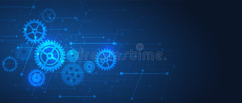 Blue Gears Abstract Technology Background Stock Vector - Illustration ...