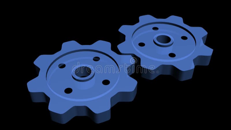 Blue Gears Laying on Technical Blueprint Design Drawing Stock Footage ...