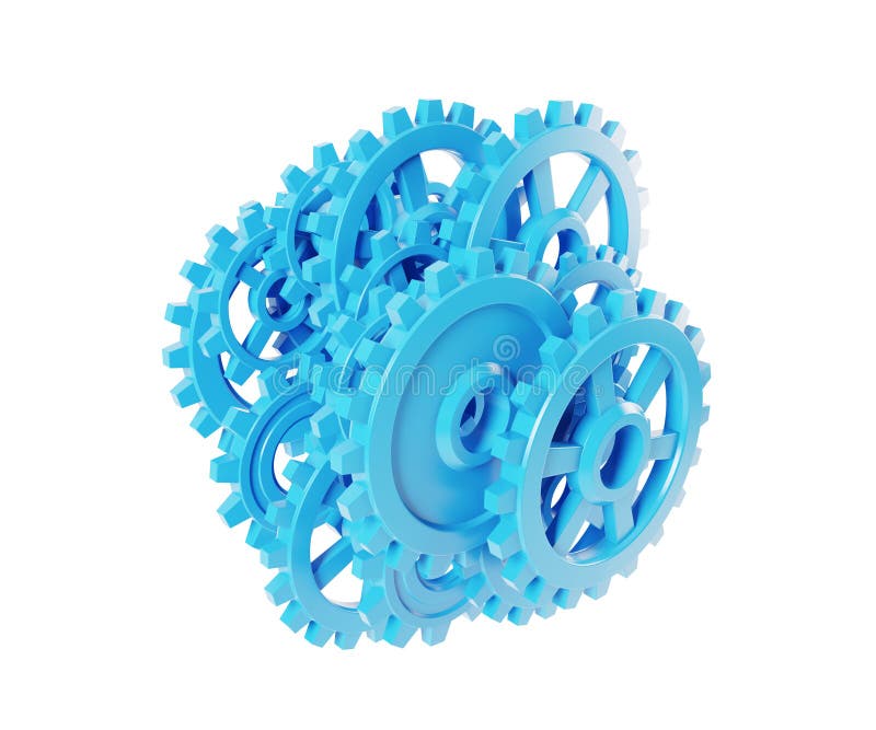 Two men and blue cogs stock photo. Image of clockwork - 77390698