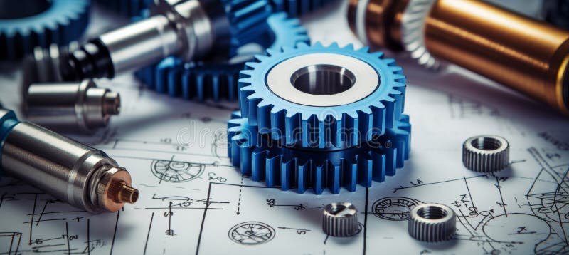 Blue Gears and Engineering Tools on Technical Drawing, Engineering and ...