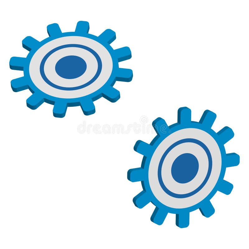 Blue Gears in Flat Style. Teamwork Concept. Vector Illustration Stock ...