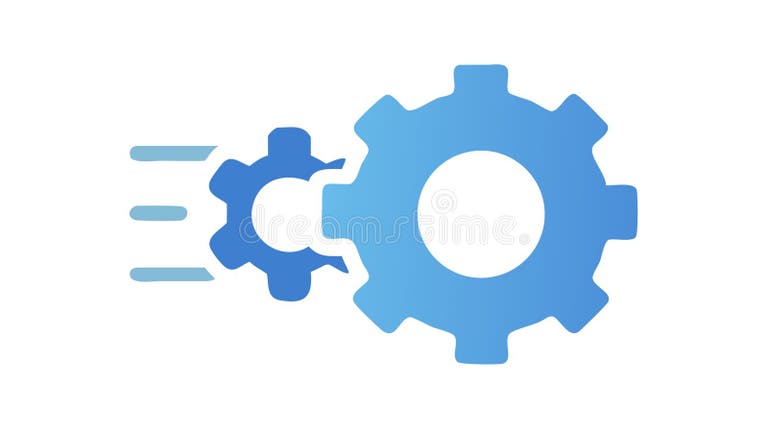 Blue Gears Processing Tech Icon, Vector Design Generative AI Stock ...