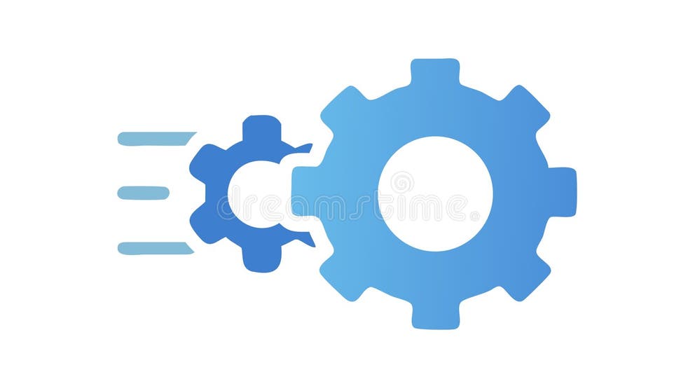 Blue Gears Processing Tech Icon, Vector Design Generative AI Stock ...