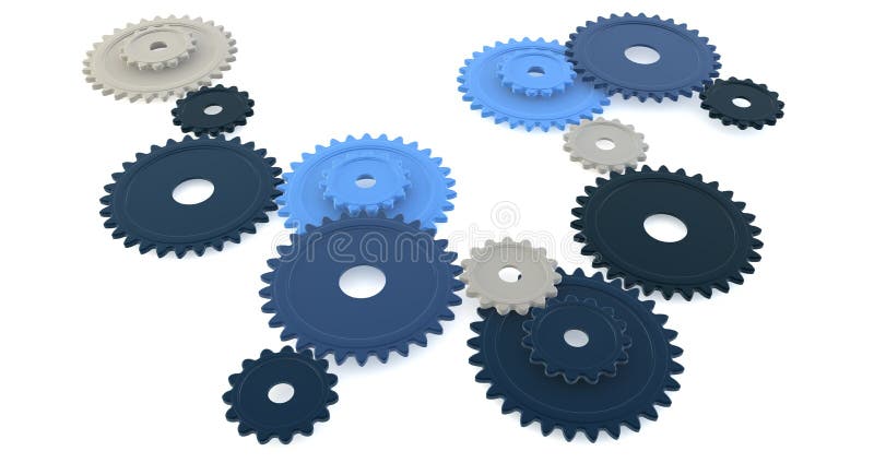 Blue gears on white stock illustration. Illustration of gear - 27120148