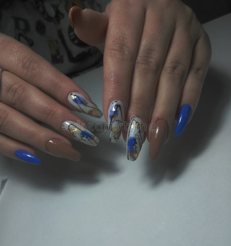 Blue gel nail polish stock image. Image of polish, blue - 260469461