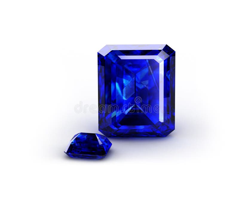 3d Render, Digital Illustration, Abstract Blue Crystals, Faceted Gem ...