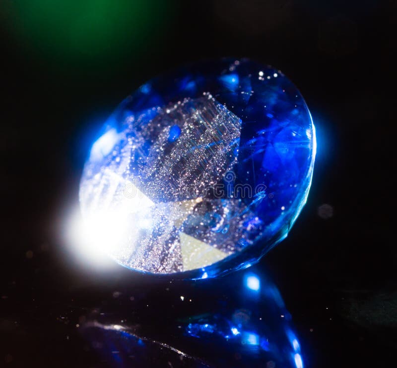 A Blue Gem on a Black Background Stock Image - Image of luxury ...