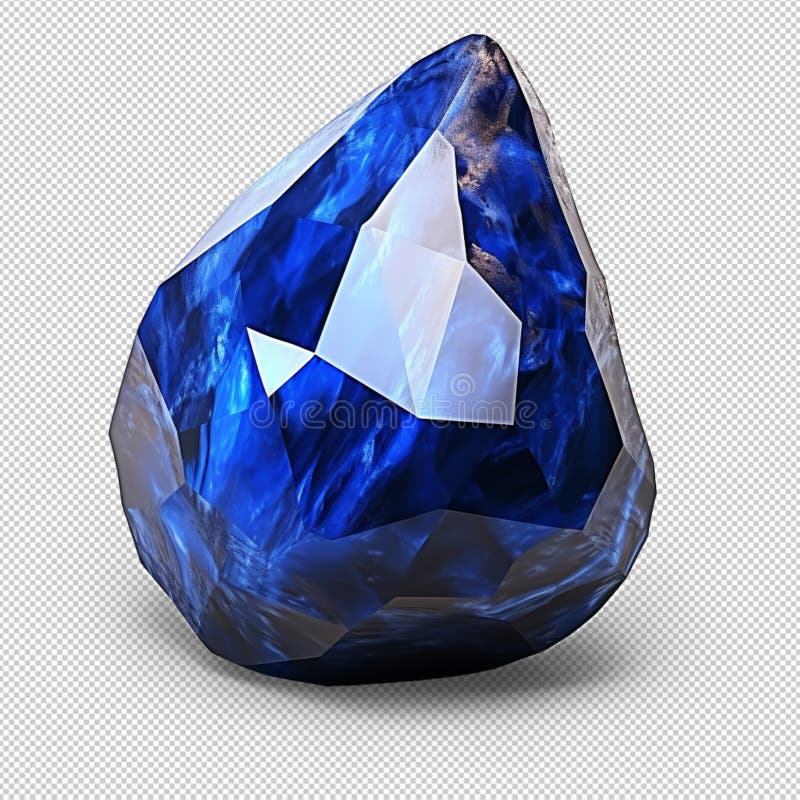 Blue Gem Stone Isolated on Transparent Background Stock Photo ...