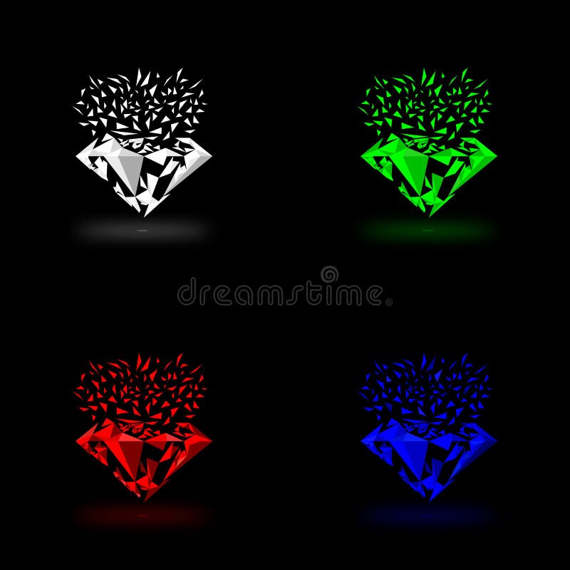 Red Diamond Logo Set, Apple Gems Blood Color Icon Stock Vector ...