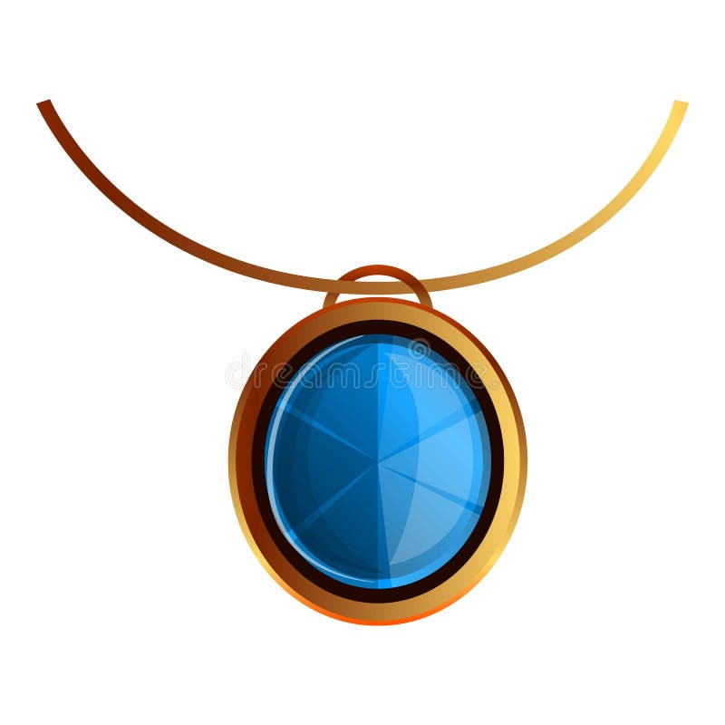 Blue Gemstone Pendant Icon, Cartoon Style Stock Vector - Illustration ...