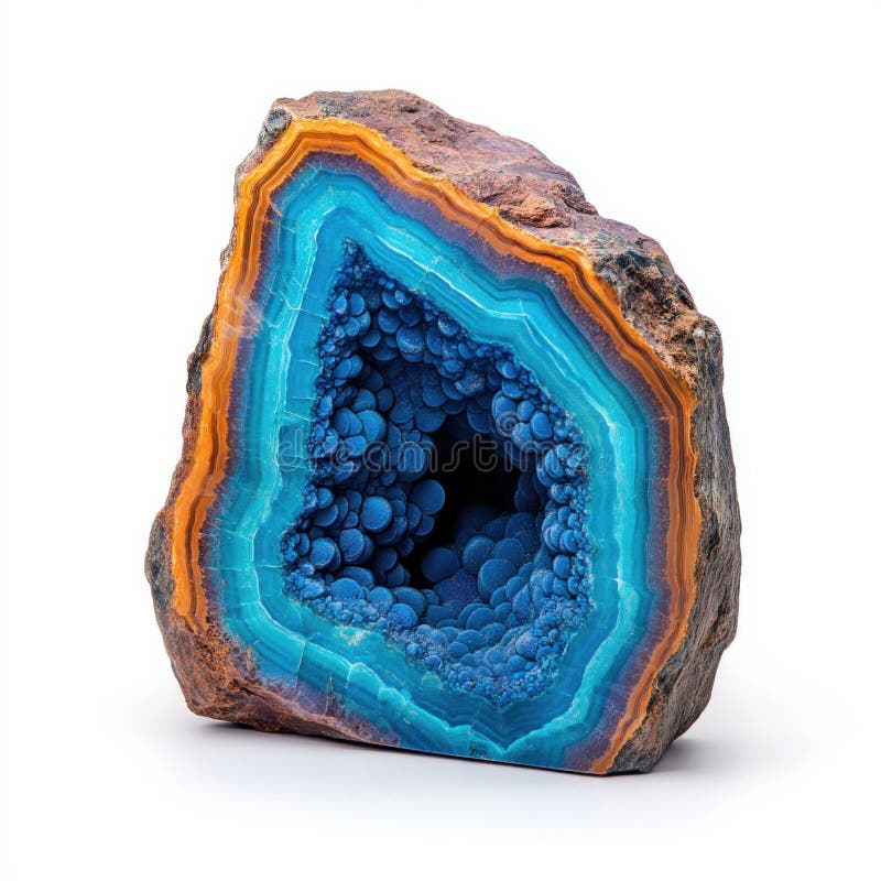 Blue Geode Crystal Isolated on White Stock Illustration - Illustration ...