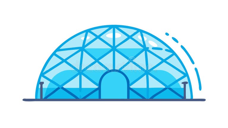 Blue Geodesic Dome Vector Icon. Modern Architecture Tech, Vector Design ...