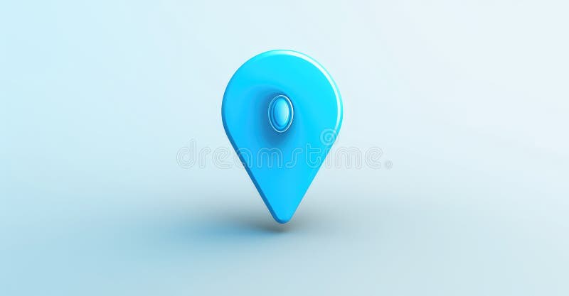 Blue Geolocation Marker on the Map in 3D Style. Navigation System Stock ...