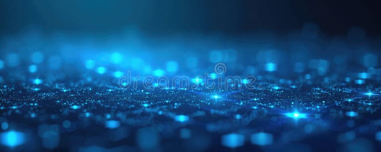 Blue Geometric Abstract Tech Background with Light Effects. Digital ...