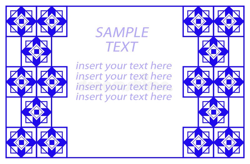 Blue geometric border stock illustration. Illustration of graphic ...