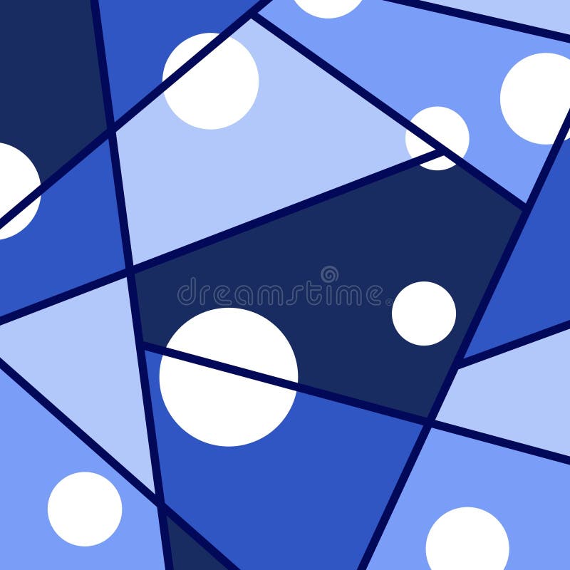 Blue Geometric Design with White Spots Stock Illustration ...