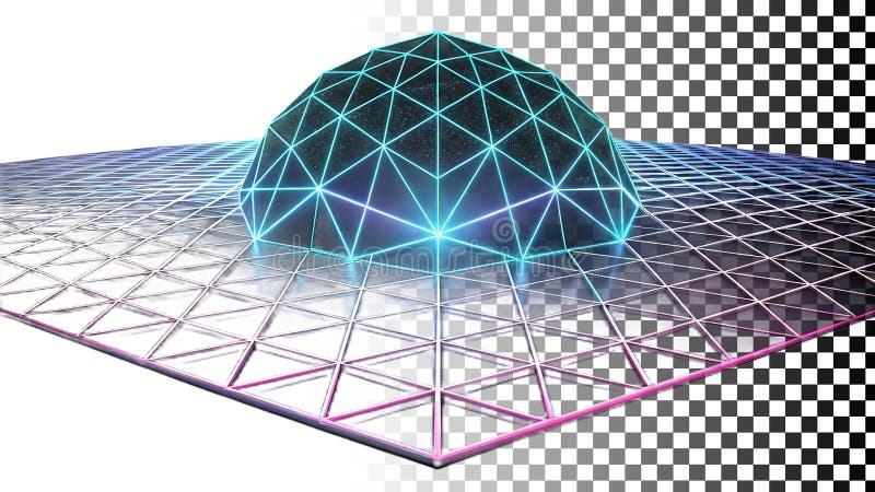 Blue Geometric Dome, Wireframe Structure, Abstract Technology Element ...