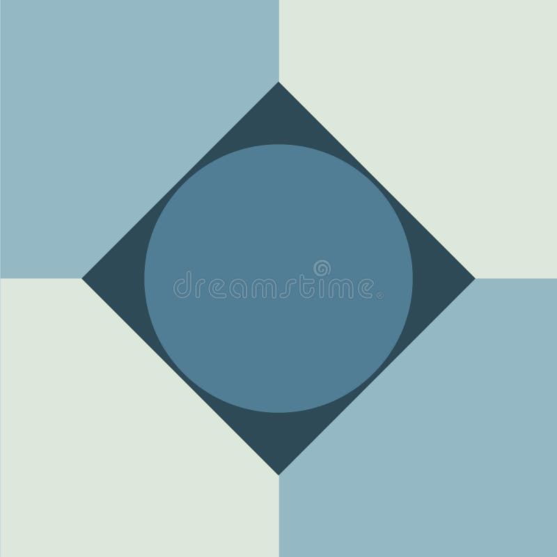 Blue Geometric Figure Repeat Seamless Pattern Print. Stock Vector ...