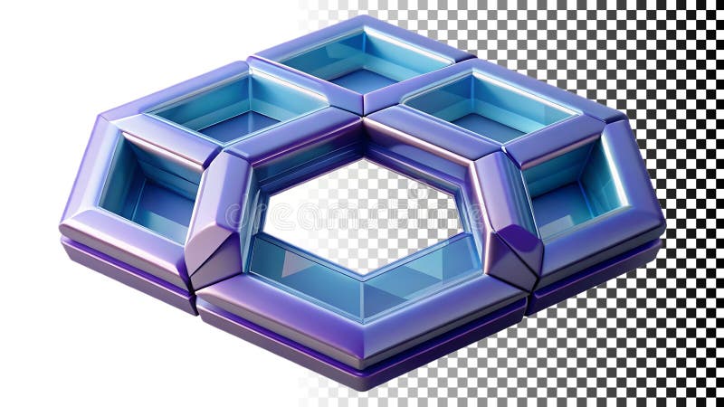 Blue Geometric Frame, Modern and Structural Design Element Png ...