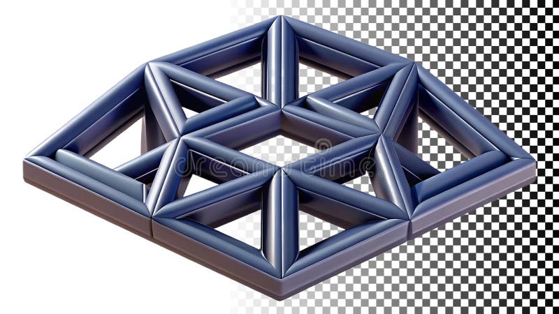 Blue Geometric Frame, Modern and Structural Design Element Png ...
