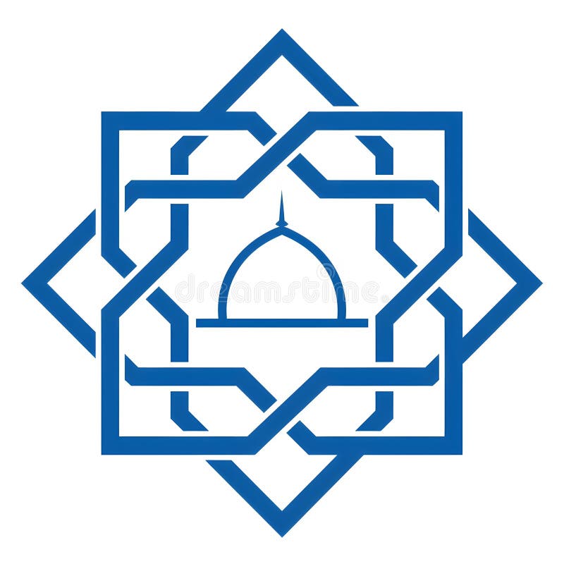 Islamic Geometric Pattern with Mosque Dome Stock Illustration ...