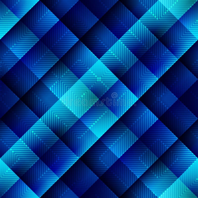 Blue Geometric Pattern in Matrix Style. Stock Vector - Illustration of ...