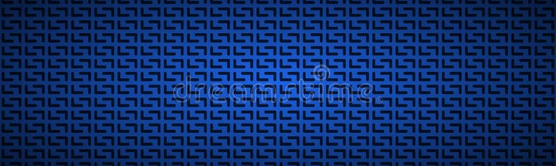 Blue Geometric Perforated Header. Abstract Dark Blue Metallic Stainless ...