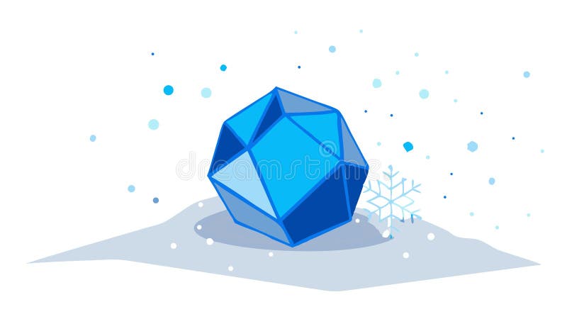 Blue Geometric Polygon on Icy Surface, Cold Environment Vector, Vector ...