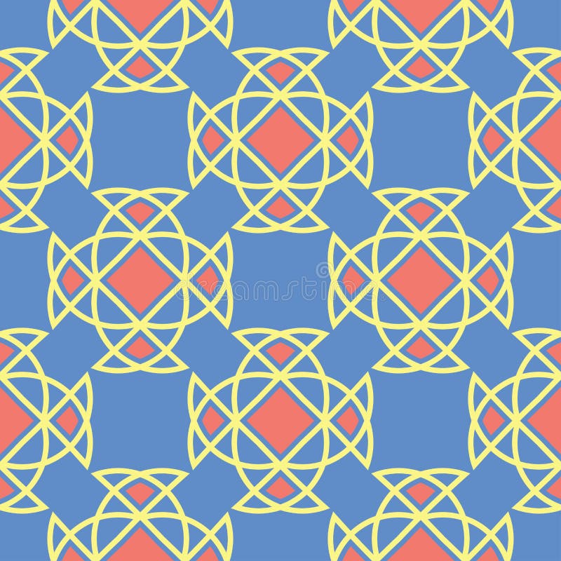 Blue Geometric Seamless Background. Bright Multi Colored Design with ...