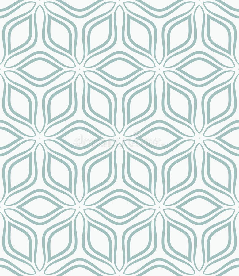 Blue Geometric Seamless Pattern with Flowers Stock Vector ...