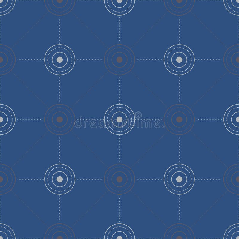 Blue Geometric Seamless Pattern Stock Vector - Illustration of dark ...