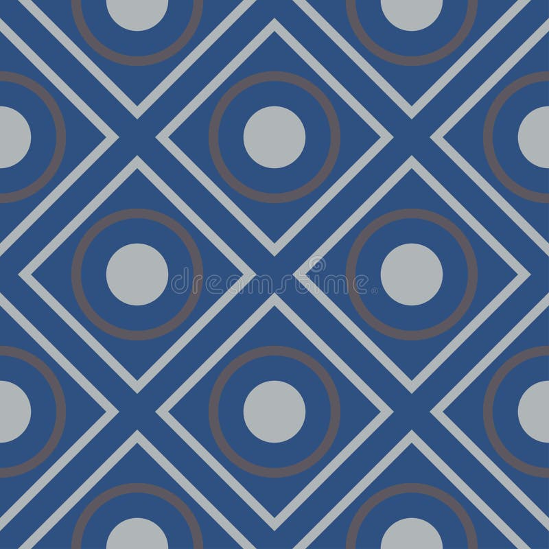 Blue Geometric Seamless Pattern Stock Vector - Illustration of square ...