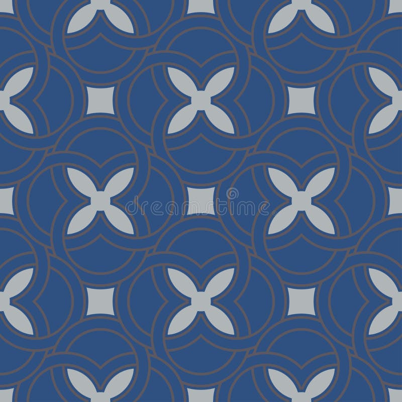Blue Geometric Seamless Pattern Stock Vector - Illustration of ...
