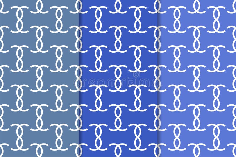 Blue Geometric Seamless Patterns Stock Vector - Illustration of ...