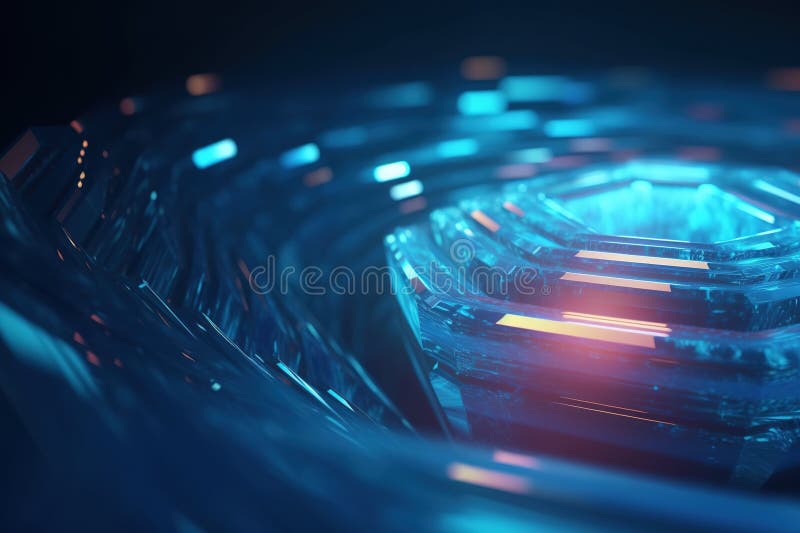 Blue Geometric Shape Abstract Technology Background. Stock Illustration ...