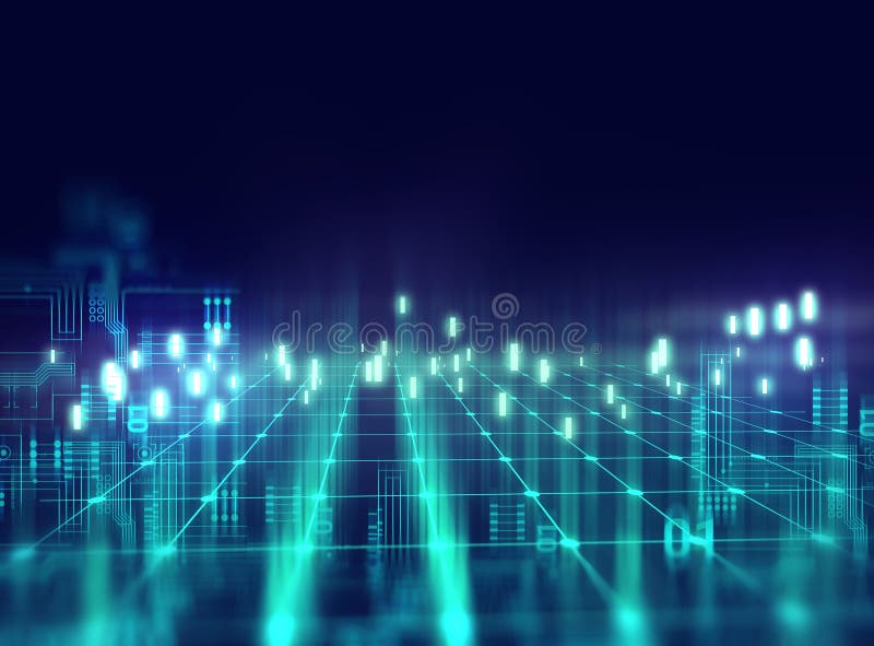 Blue Geometric Shape Abstract Technology Background Stock Illustration ...