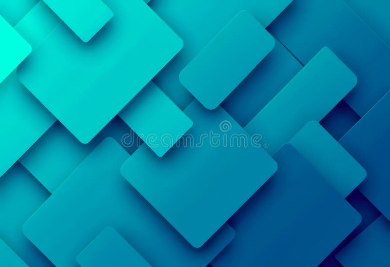 Blue Geometric Shapes Overlap on a Plain Background, AI-generated Stock ...