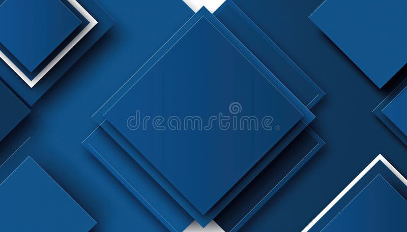 Blue Geometric Squares Overlapping on a Layered Background. Stock Image ...