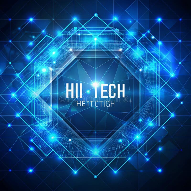 Blue Geometric Technology Hi-Tech Concept Background Stock Illustration ...