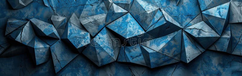 Blue Geometric Texture with Concrete Stone Pattern and Overlapping ...