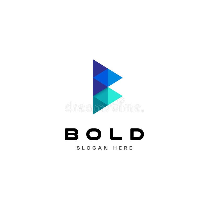 Blue Geometry Letter B Logo Design Stock Illustration - Illustration of ...