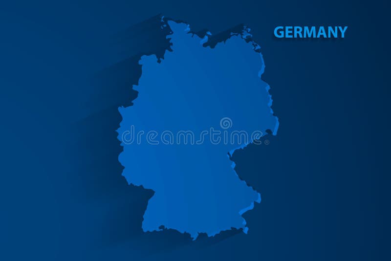 A Blue Germany Map with Single Border on Dark Background Stock Vector ...