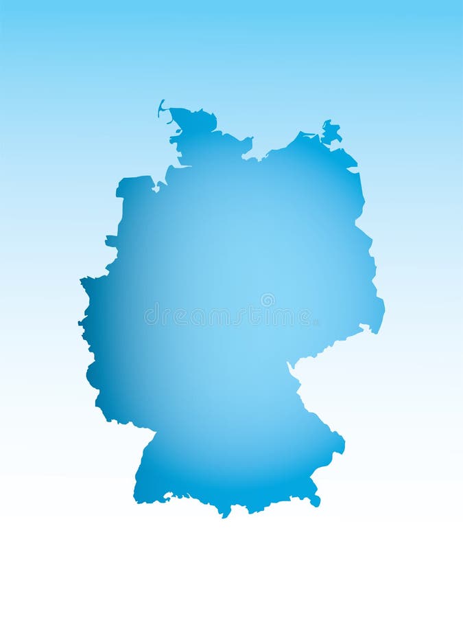 A Blue Germany Map with Single Border on Dark Background Stock Vector ...