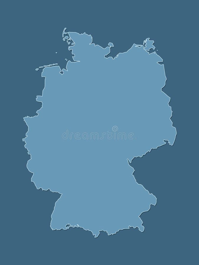 A Blue Germany Map with Single Border on Dark Background Stock Vector ...