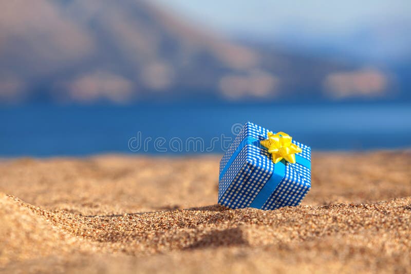 Blue gift box stock photo. Image of travel, focus, blue - 50774410