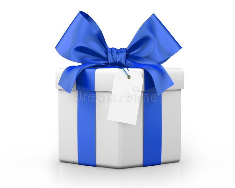 Blue gift box stock illustration. Illustration of design - 64358619