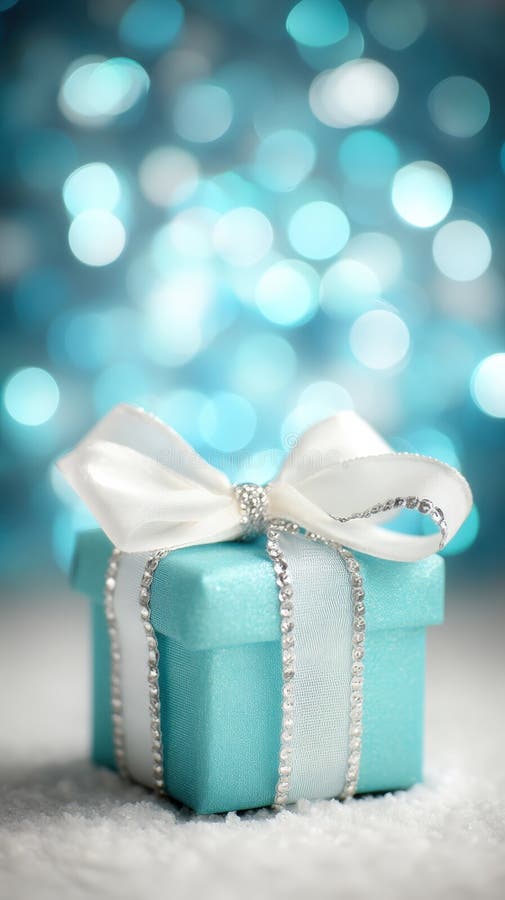 Blue Gift Box White Ribbon Bow Clean Background Ideal Celebrations ...